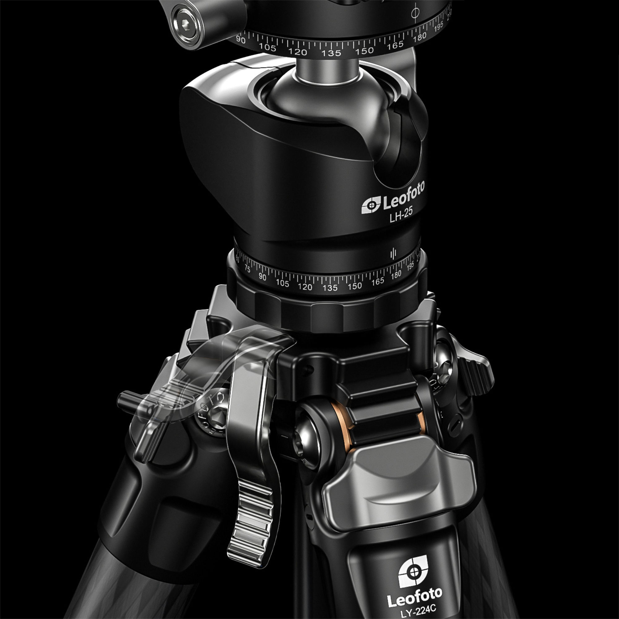 Leofoto LY-224C Mr.Y Series 4 Section Carbon Fibre Tripod with LH-25 Ball Head | Leofoto Australia