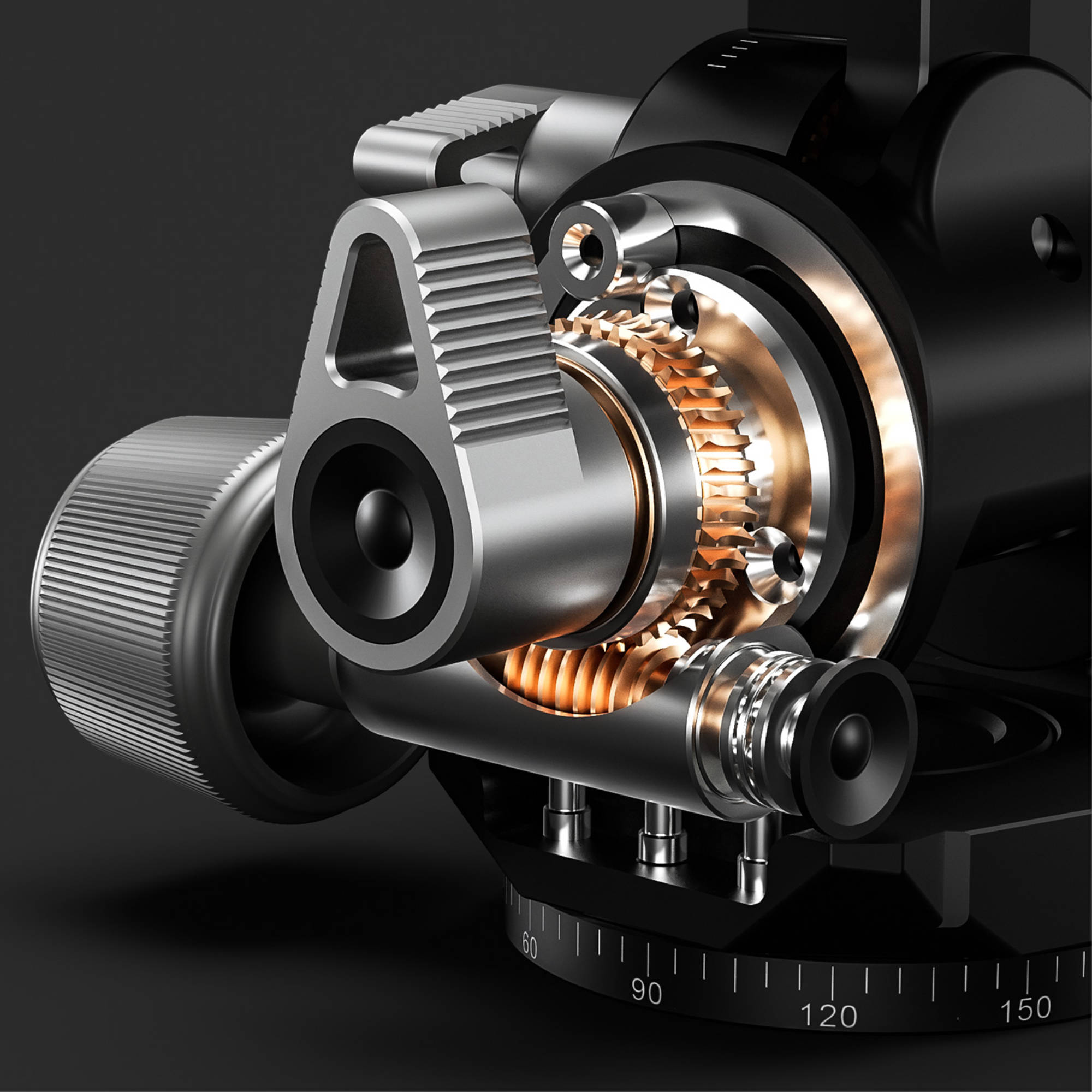 Leofoto G4 Pro 60mm 3-Axis Geared Head with GR-2 Geared Panning Clamp | Leofoto Australia